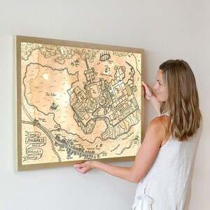Hogwarts Map Printable PDF, HP Map Digital Poster, Wizard and ...