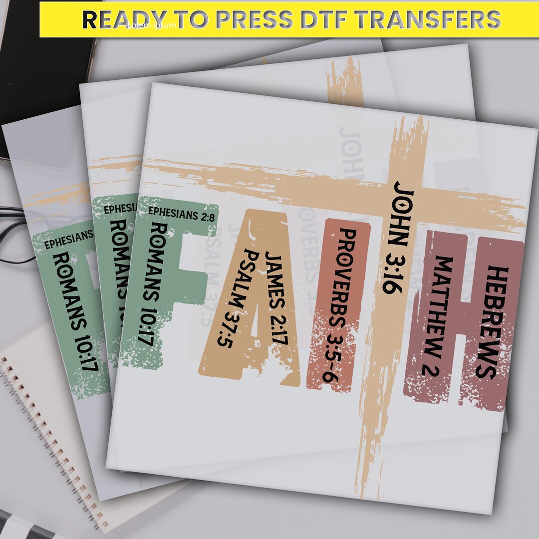 Faith Dtf Transfer, Christian Religious Symbol Ready for Press, Custom Dtf Transfers, Full Color ...