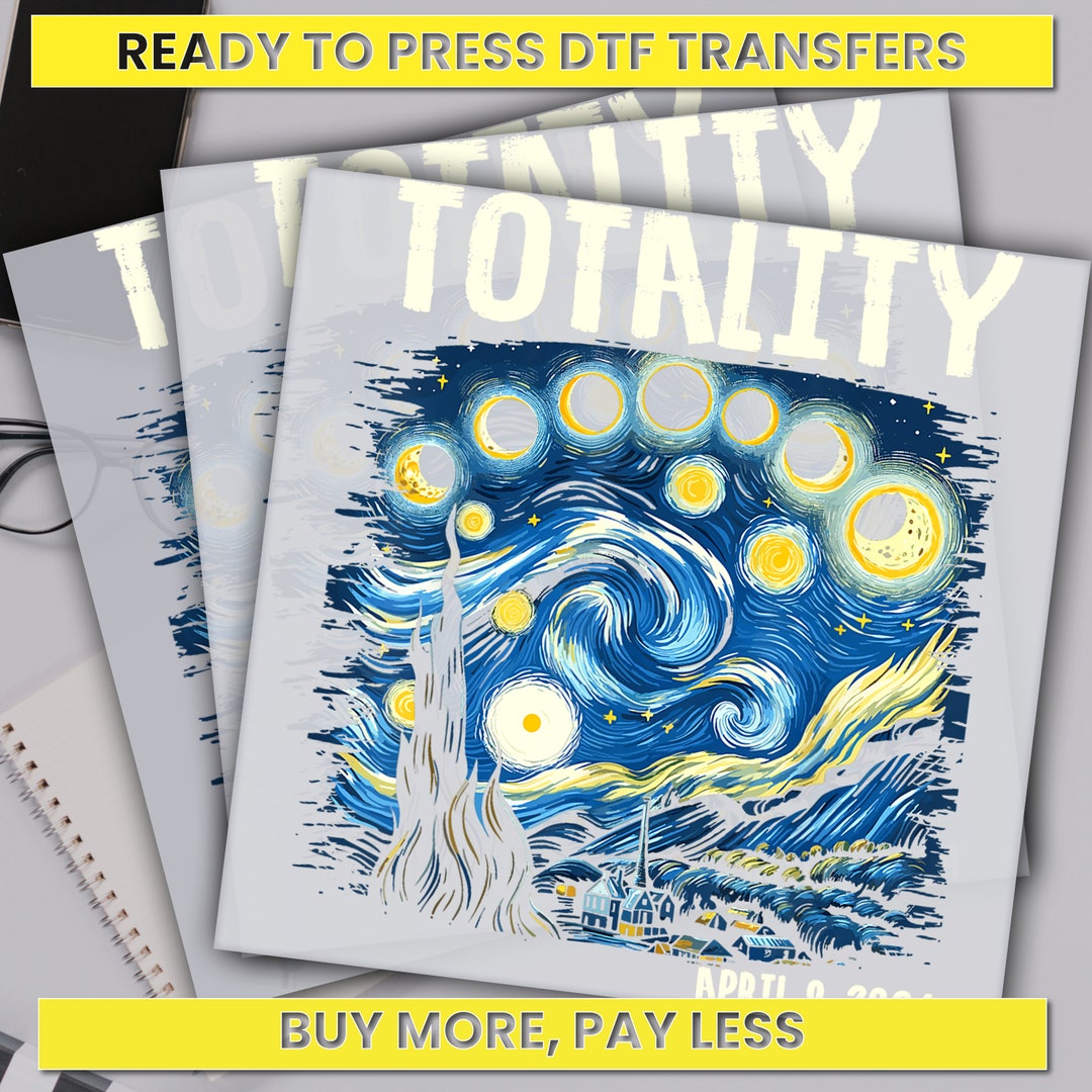 Totality Solar Eclipse 2024 Dtf Transfer, America Eclipse Souvenir ...