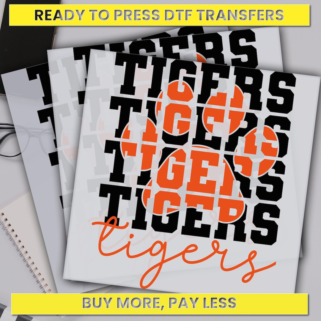 Tigers, Vintage Tiger, Tiger Football Dtf Transfer, Animal Lover Ready ...