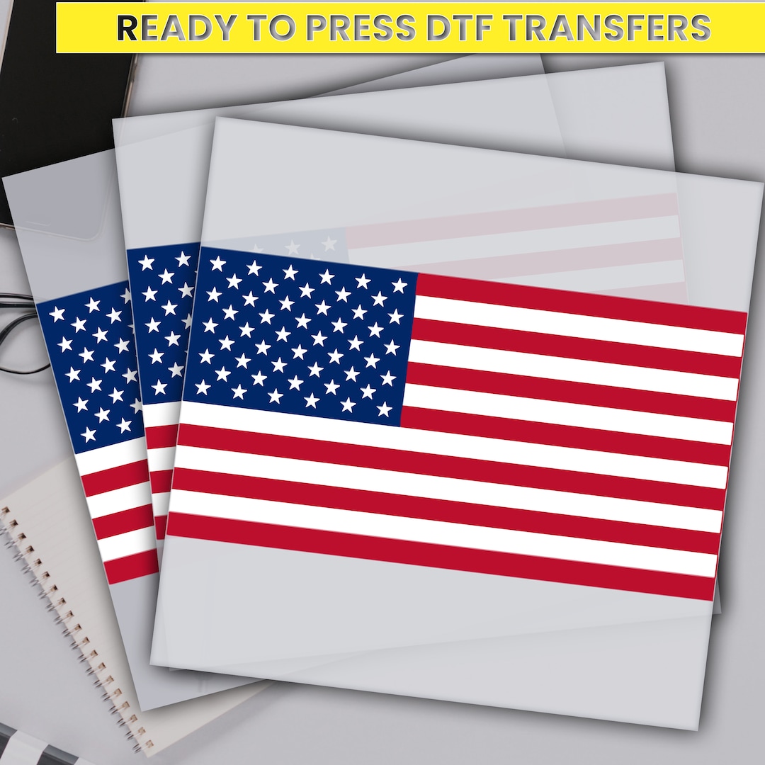 American Flag Dtf Transfer, USA Flag Ready for Press, 4th of July DTF ...