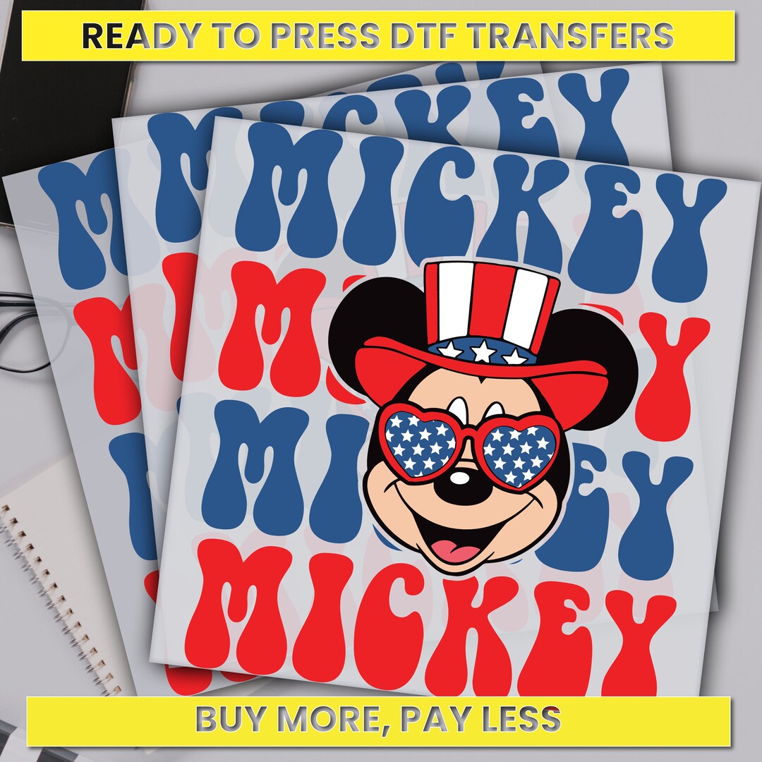 Mickey Mouse 4th of July Dtf Transfer, Disney 4th of July Ready for ...