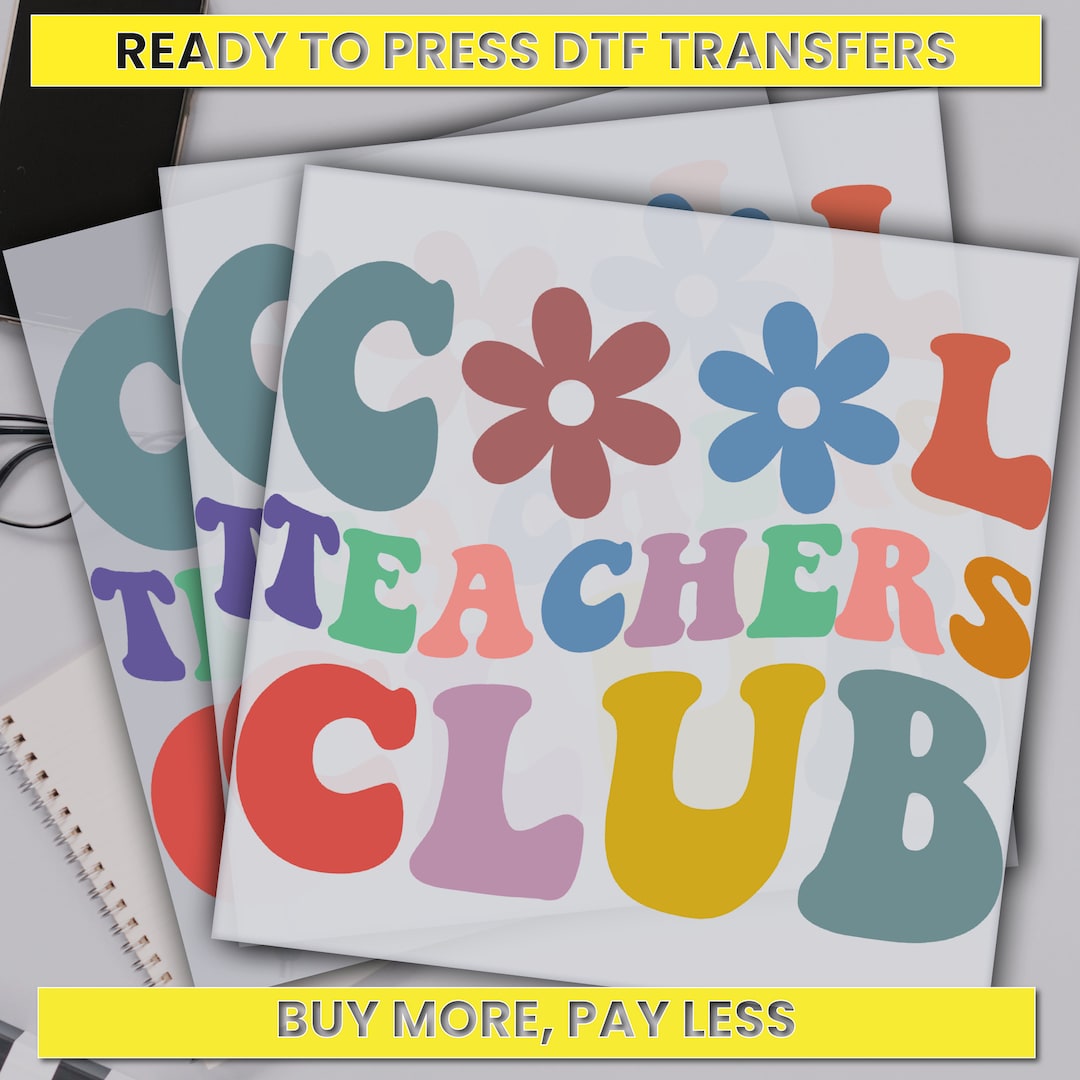 Cool Teachers Club, Retro Teacher Dtf Transfer, Gift for Teacher Ready ...