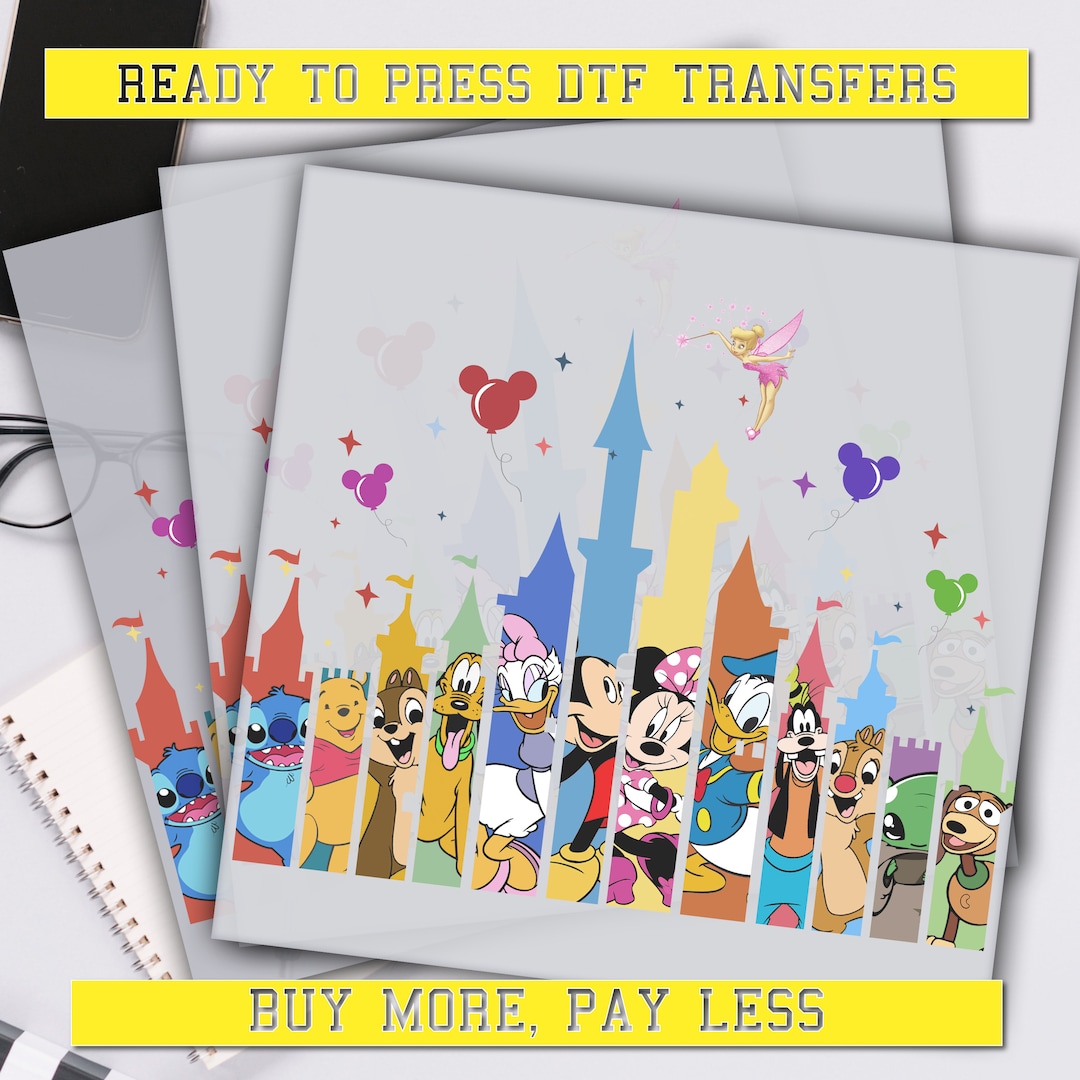 Disney Friends Dtf Transfer, Disney World Ready for Press, Custom Dtf ...