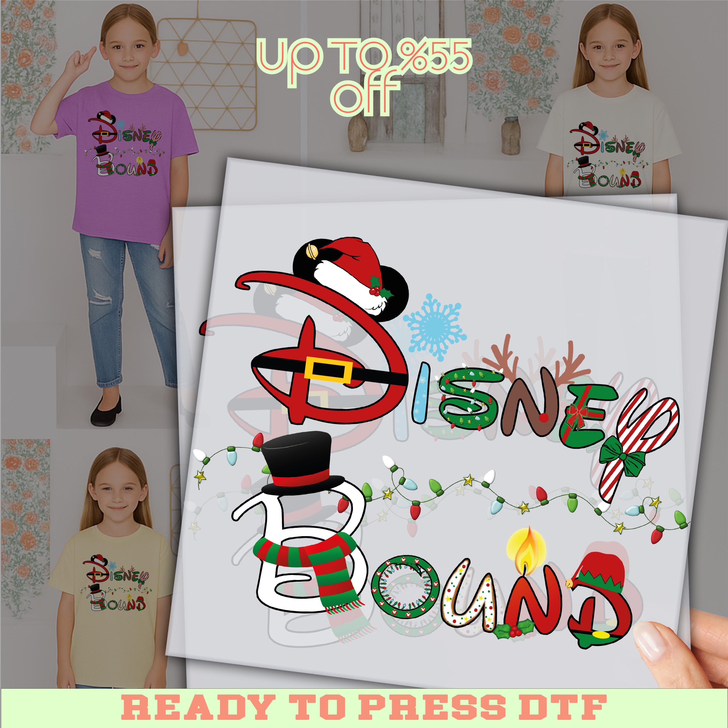 Disney Bound Christmas DTF Transfer, Holiday Ready to Press Mickey ...