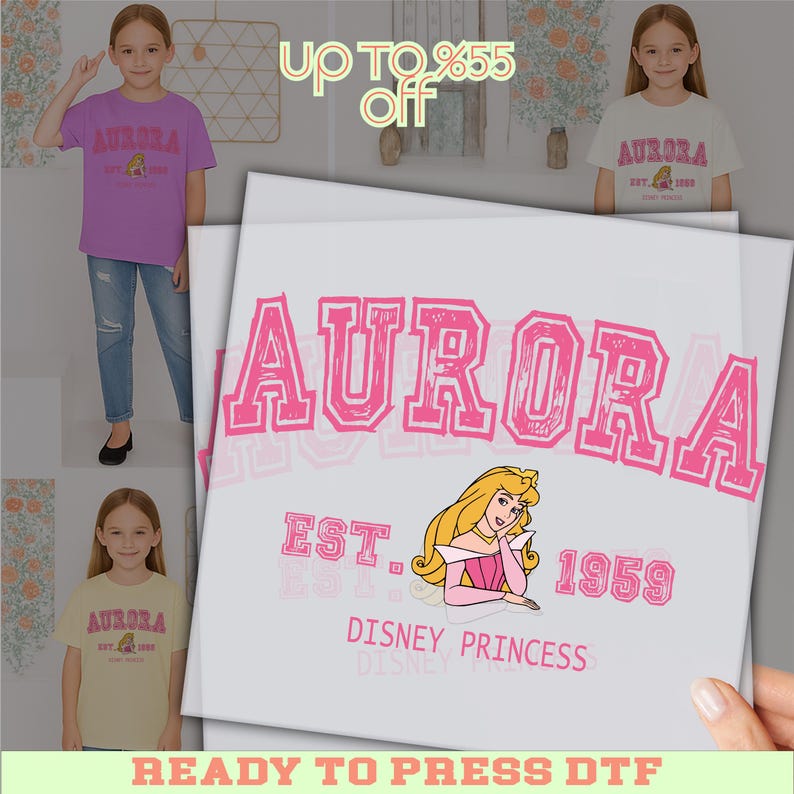 Aurora DTF Transfer: Disney Princess Ready to Press - Etsy