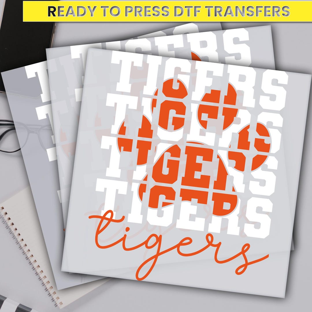 Tigers, Vintage Tiger, Tiger Football Dtf Transfer, Animal Lover Ready ...