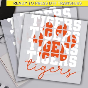 Tigers, Vintage Tiger, Tiger Football Dtf Transfer, Animal Lover Ready ...