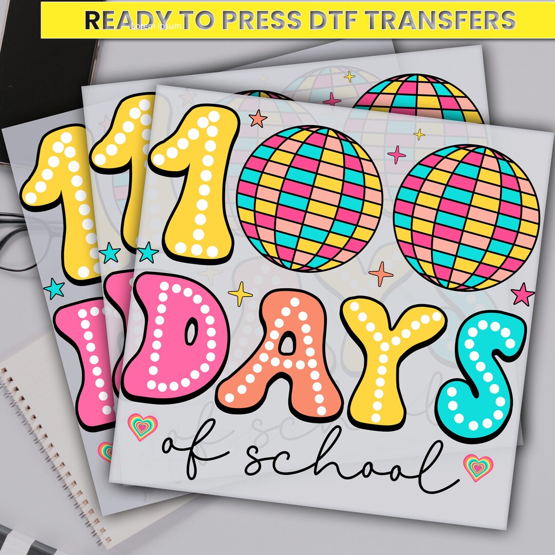 Groovy Disco Ball 100 Days of School Dtf Prints,sarcastic School Ready ...