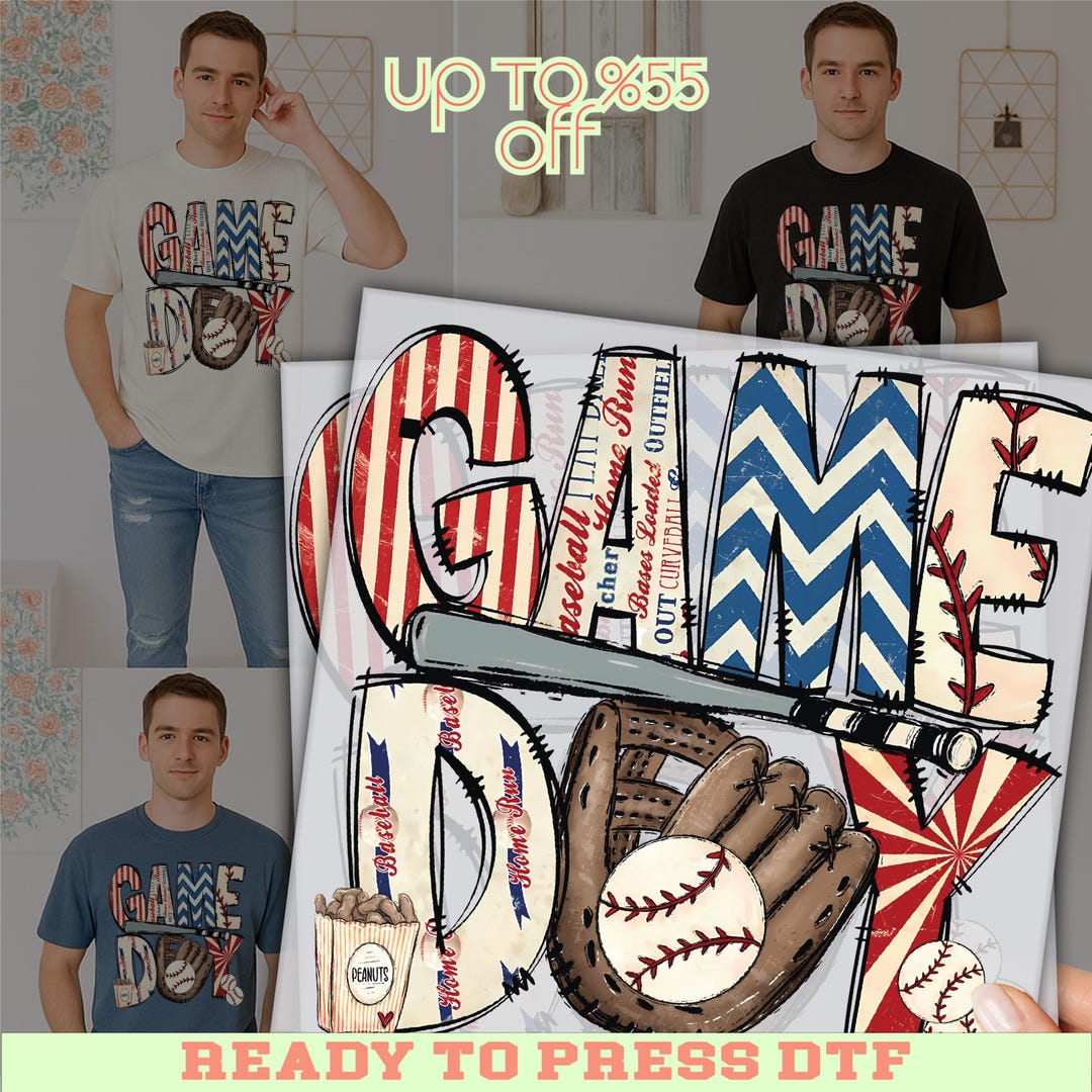 Baseball Game Day DTF Transfer: Gameday Shirts or Hoodies Design for ...