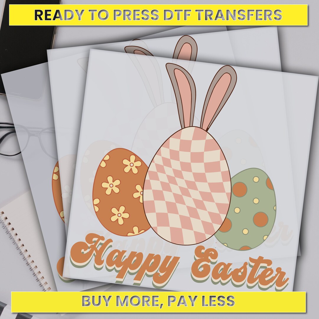 Happy Easter Dtf Transfer, Easter Day Ready for Press, Custom Dtf ...