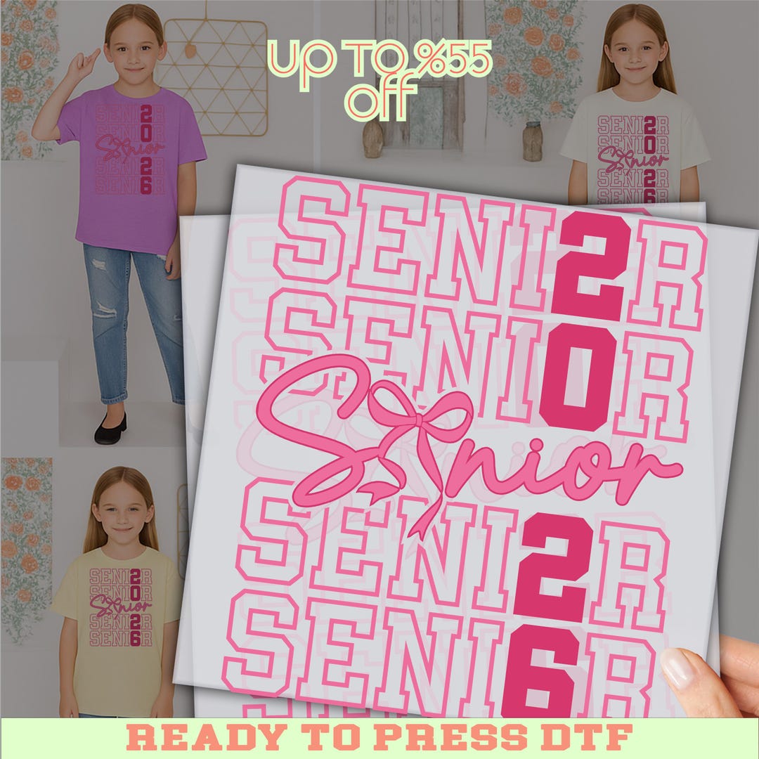 Pink Senior 2026 DTF Transfer:senior 2026 Print Gift for Senior Girls ...