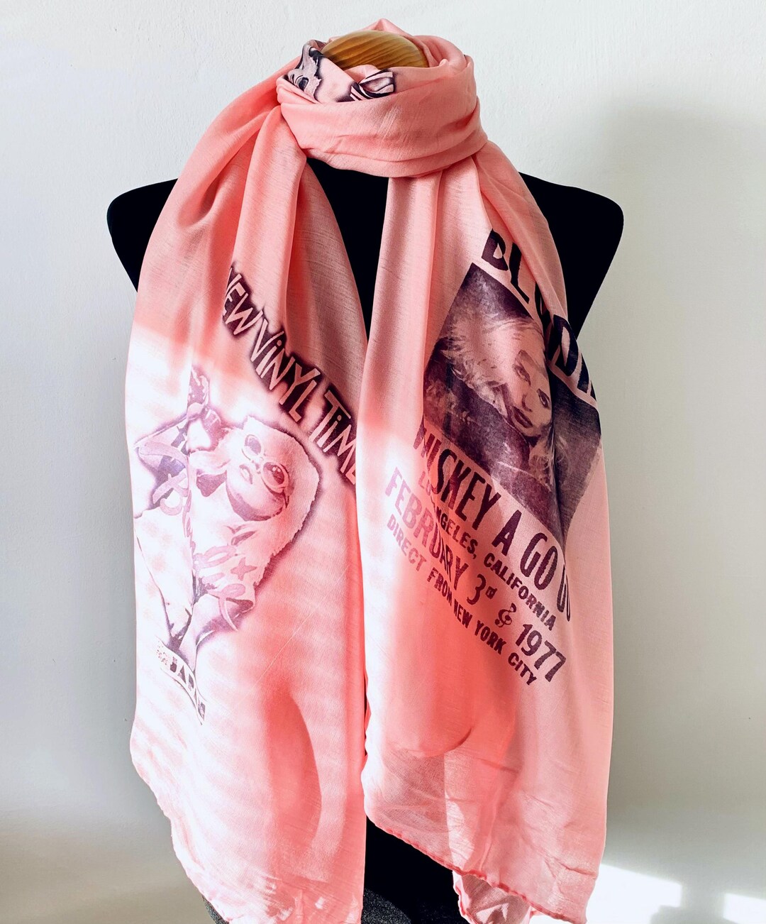 Blondie Debbie Harry Inspired Long Pink Scarf – Punk Rock Style, Retro ...
