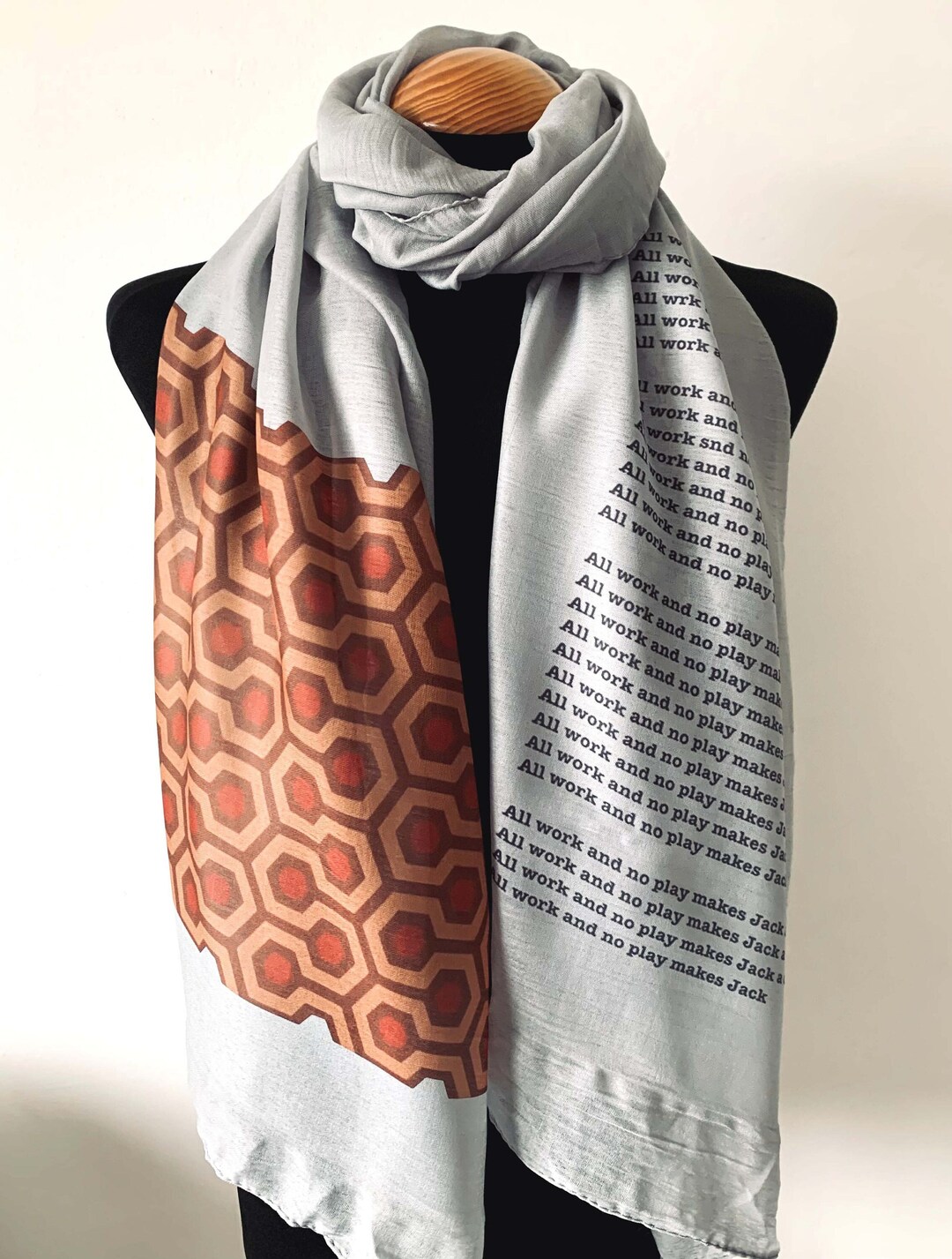 The Shining Inspired Scarf – Vintage Horror Movie Gift. Grey ...
