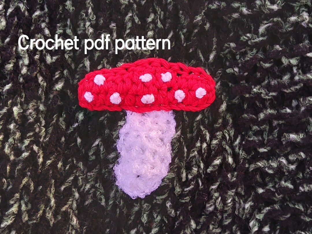 Crochet Mushroom Applique Pattern (PDF Pattern) - Etsy