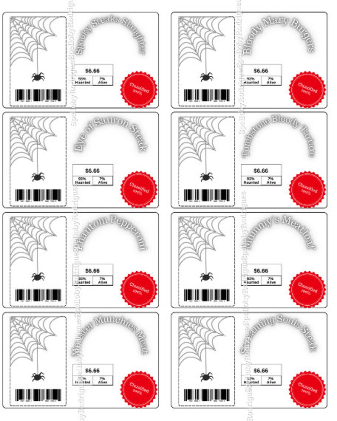Printable Fake Meat Label SVG Canva Editable Fake Meat Label - Etsy Canada