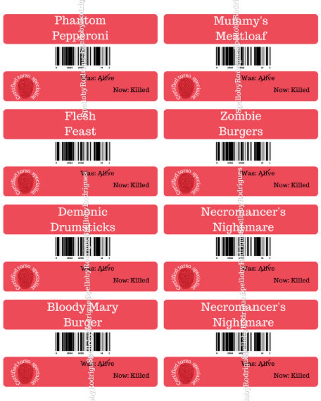 Etiqueta de carne falsa imprimible SVG Canva Etiqueta de carne - Etsy ...