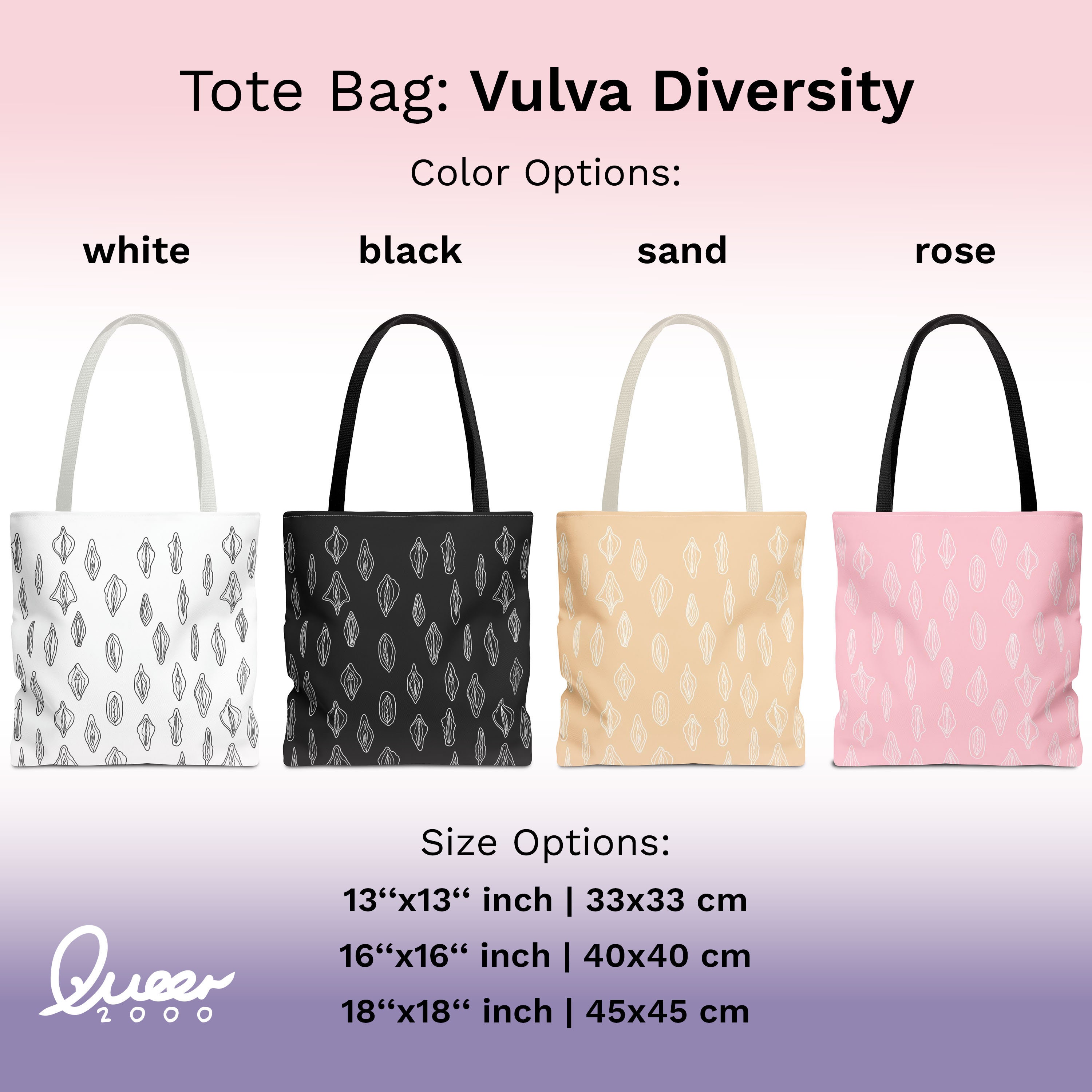 VULVA DIVERSITY Tote Bag, Best Friend Gift, Kinky Bag, Vagina Accessory ...