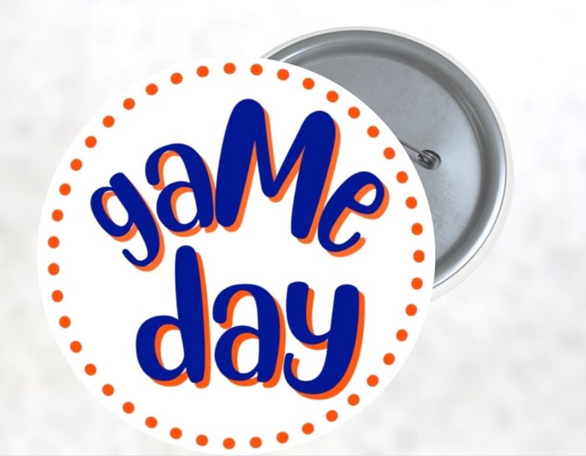 Customizable Any University Colors “game Day” Themed Football Pinback ...