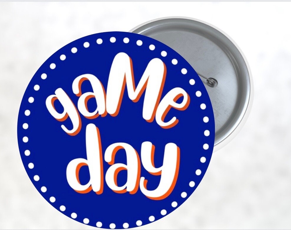 Customizable Any University Colors “game Day” Themed Football Pinback ...