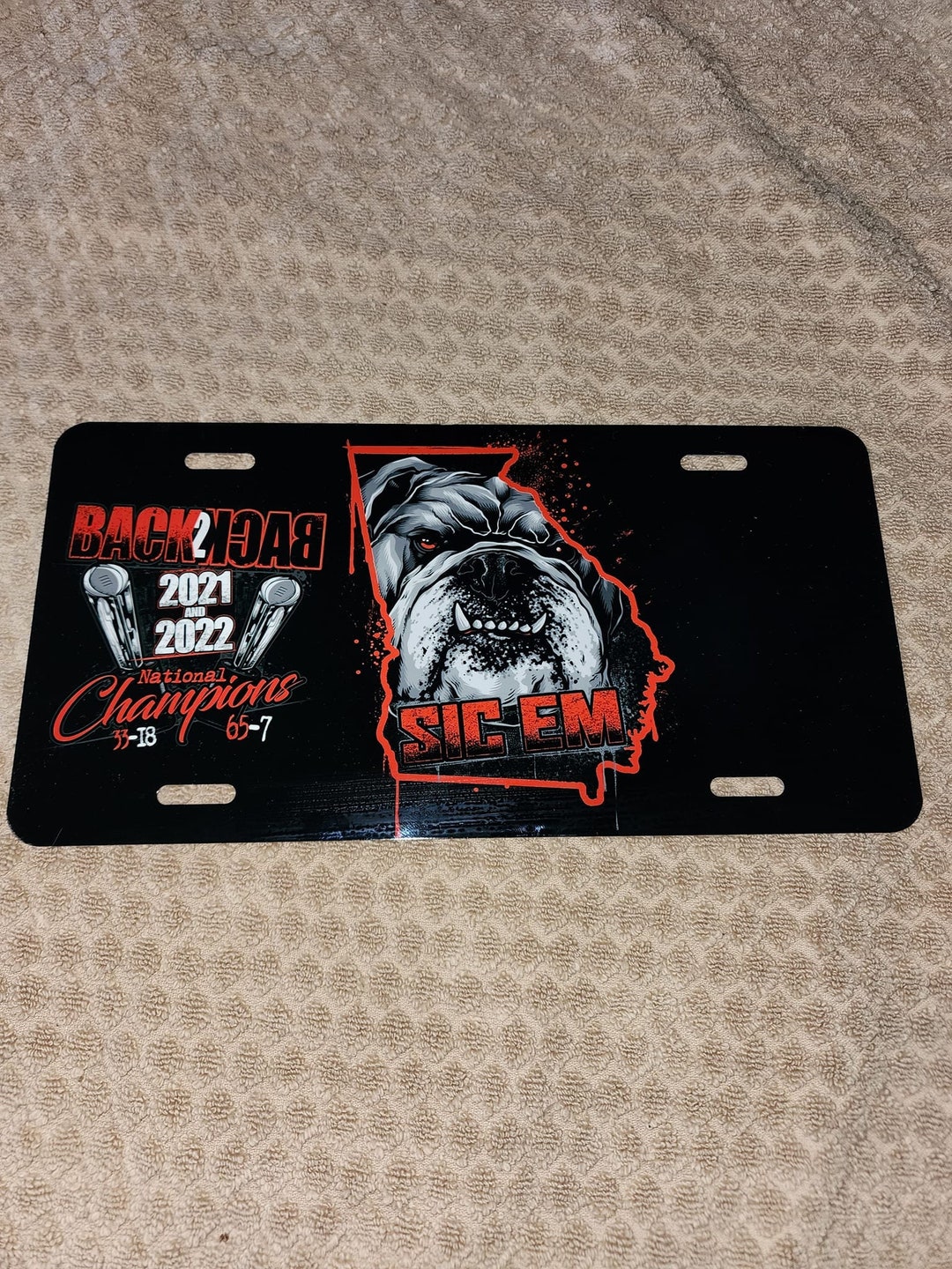 Georgia Bulldogs - Back 2 Back Championship -custom Vanity License ...