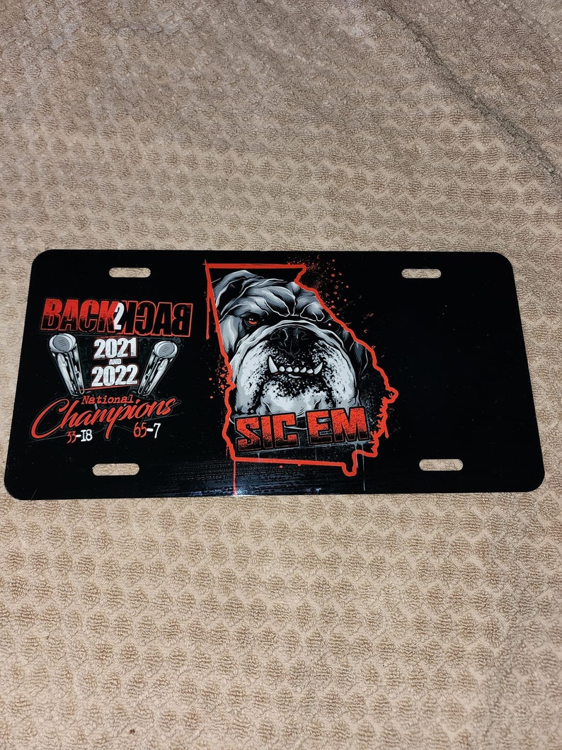 Georgia Bulldogs - Back 2 Back Championship -custom Vanity License ...