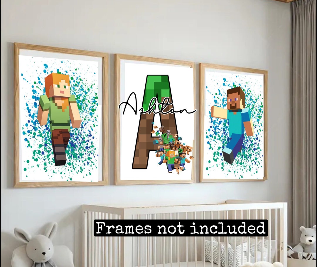 Minecraft Prints - Gaming Prints - Boys Bedroom Prints -personalised ...