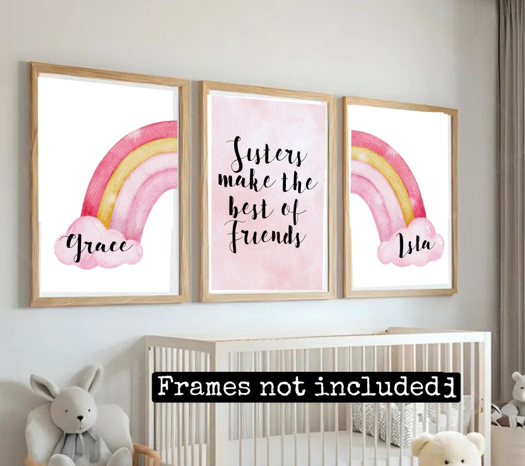 Sister Prints- Sisters -girls Bedroom Prints- Girls Room -personalised ...