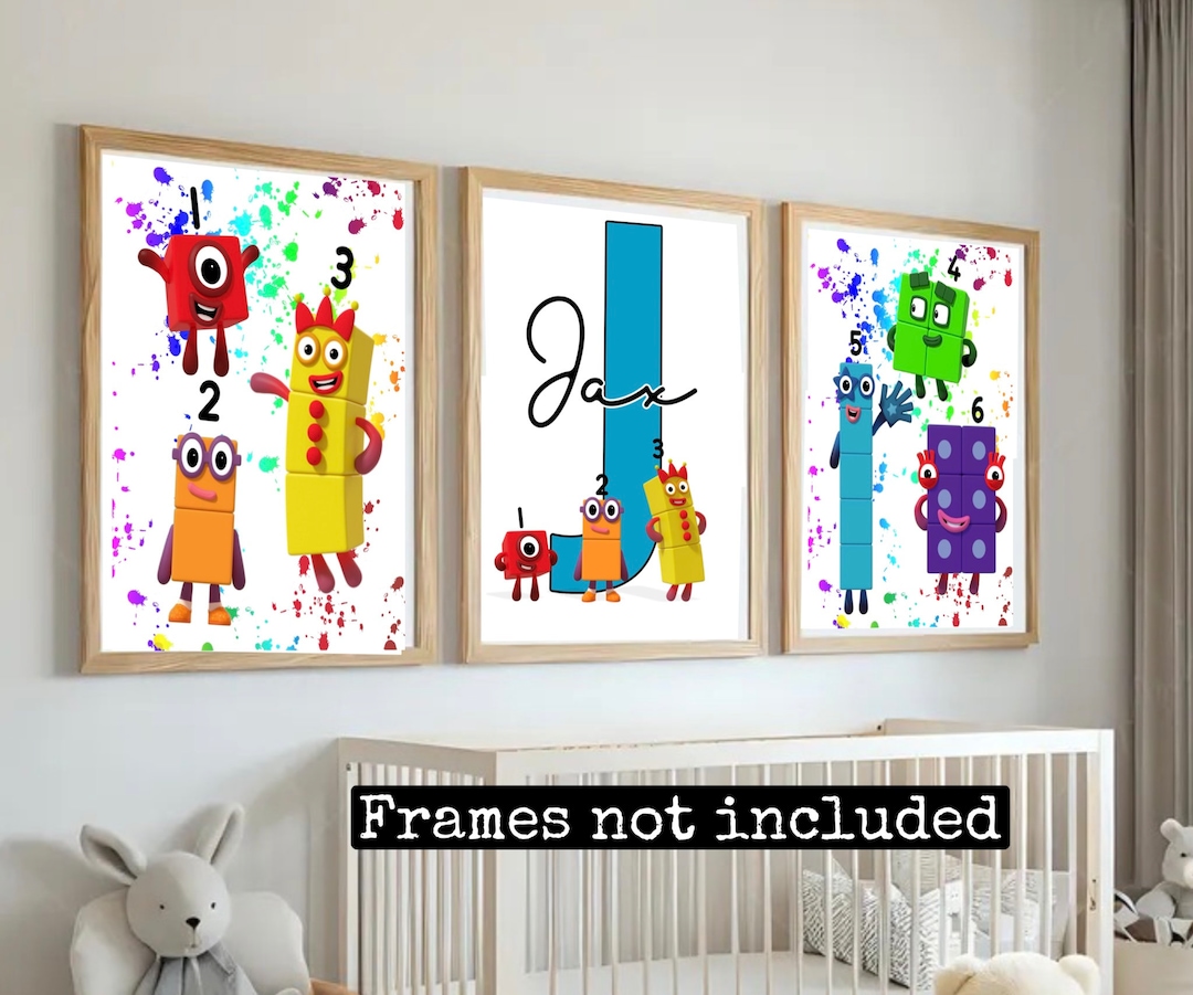 Number Blocks Prints - Children's Bedroom Prints - Girls Prints -boys ...