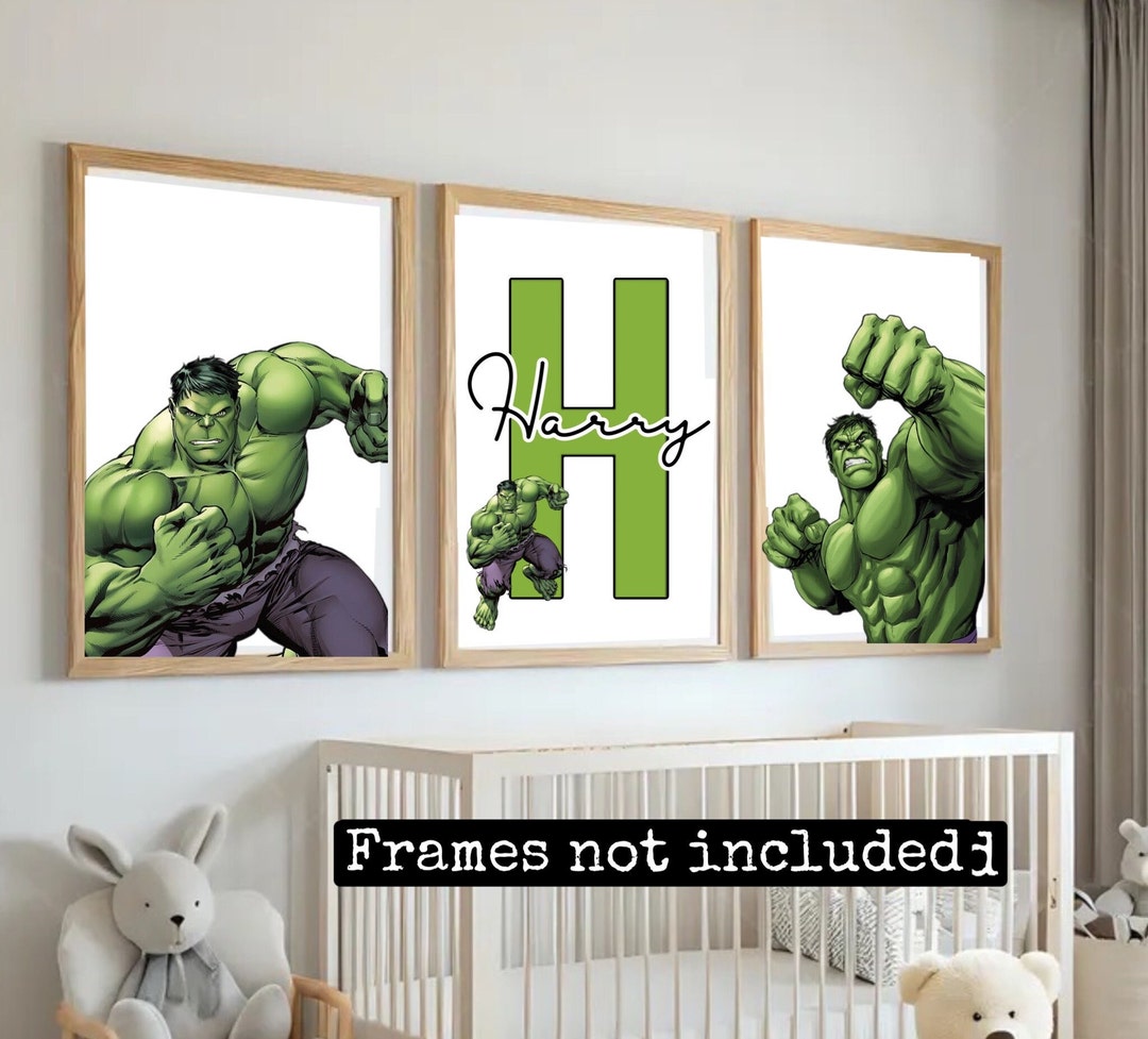 Hulk Prints superhero Prints Boys Bedroom Prints Boys Room personalised ...