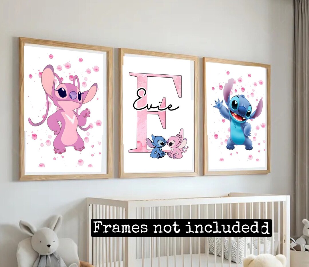 Stitch Prints- Stitch and Angel Prints-personalised Prints-character ...