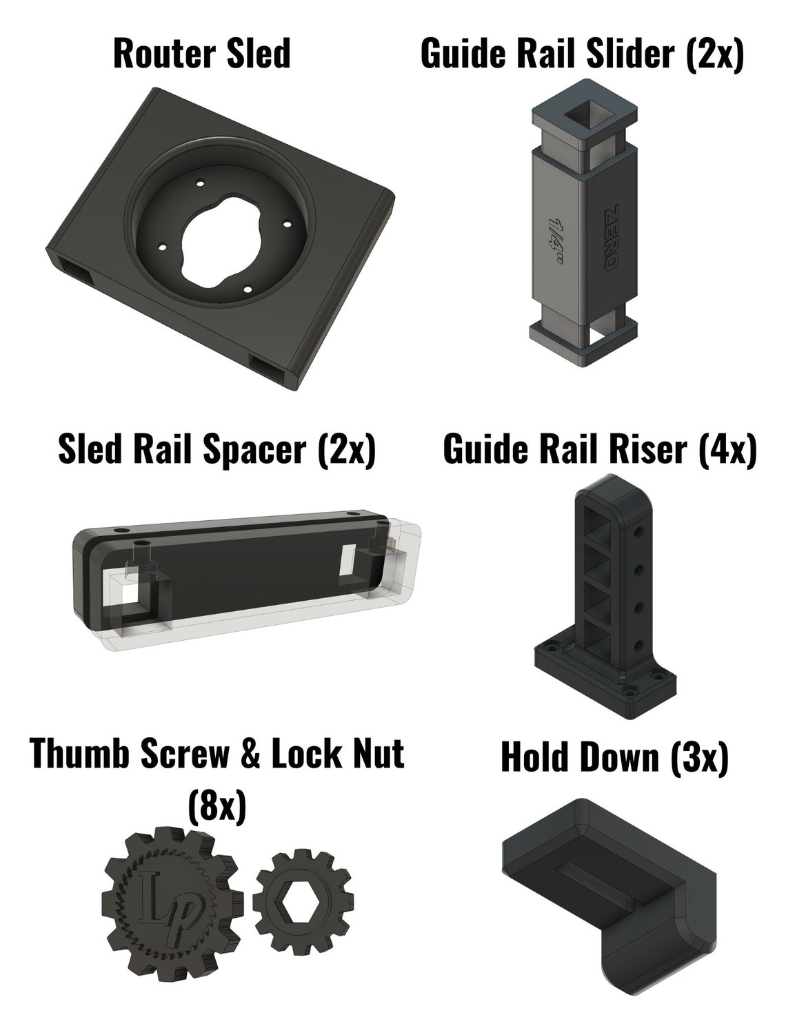 3D Printed Router Sled Plans - 3D Print Files With Instruction Manual ...