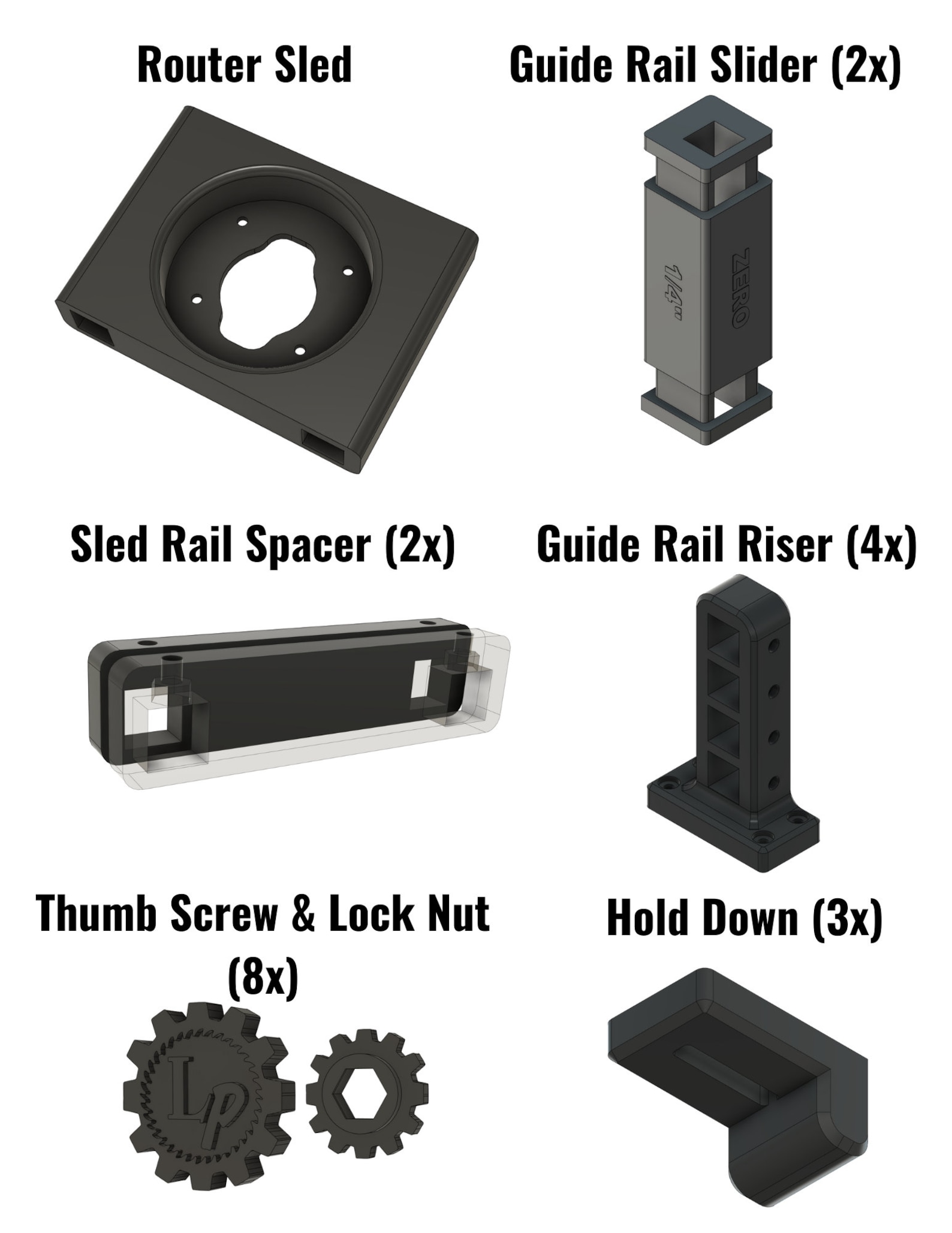 3D Printed Router Sled Plans - 3D Print Files With Instruction Manual ...