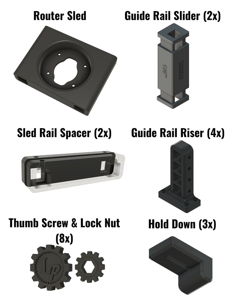 3D Printed Router Sled Plans - 3D Print Files With Instruction Manual ...