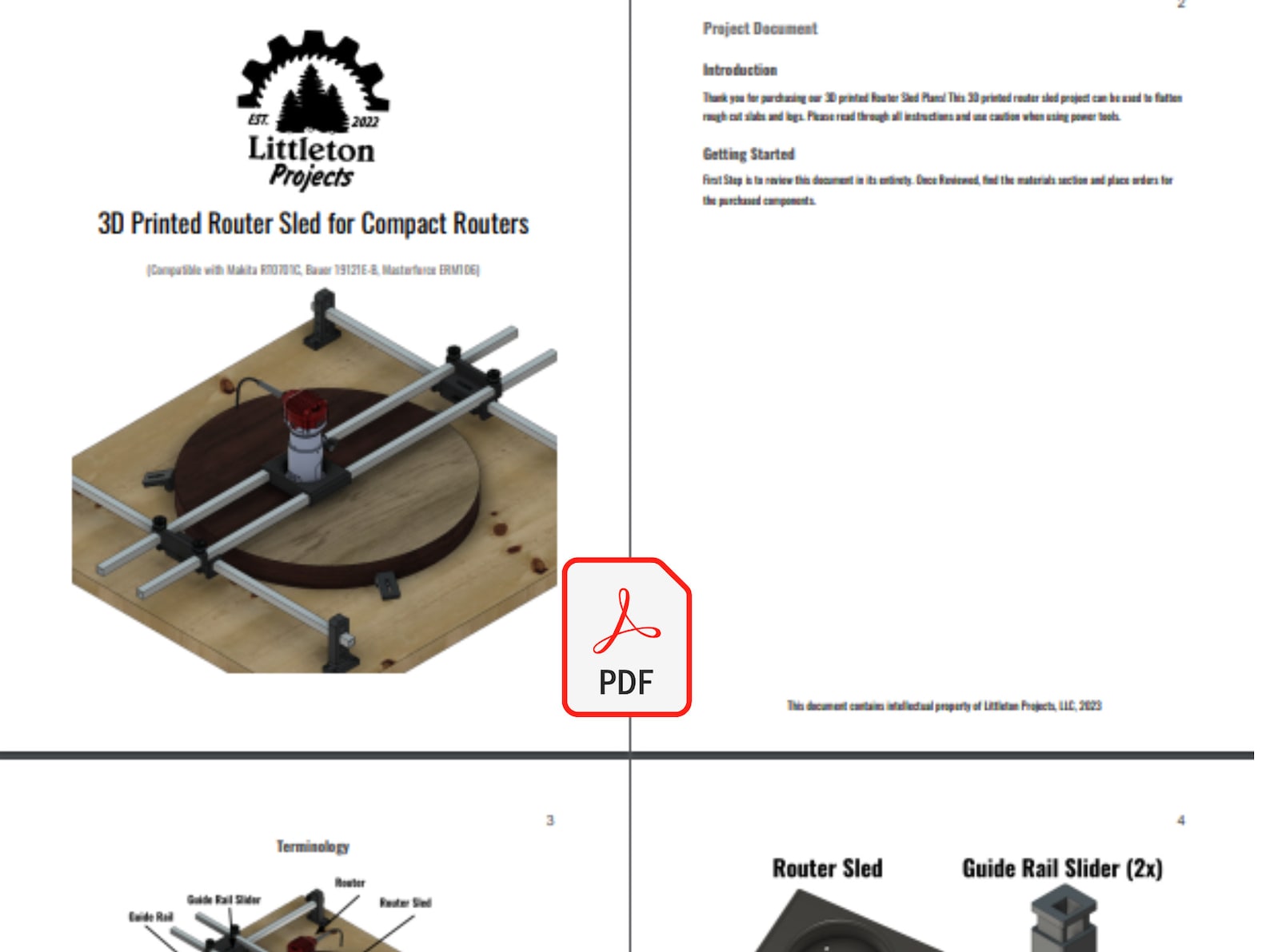 3D Printed Router Sled Plans - 3D Print Files With Instruction Manual ...