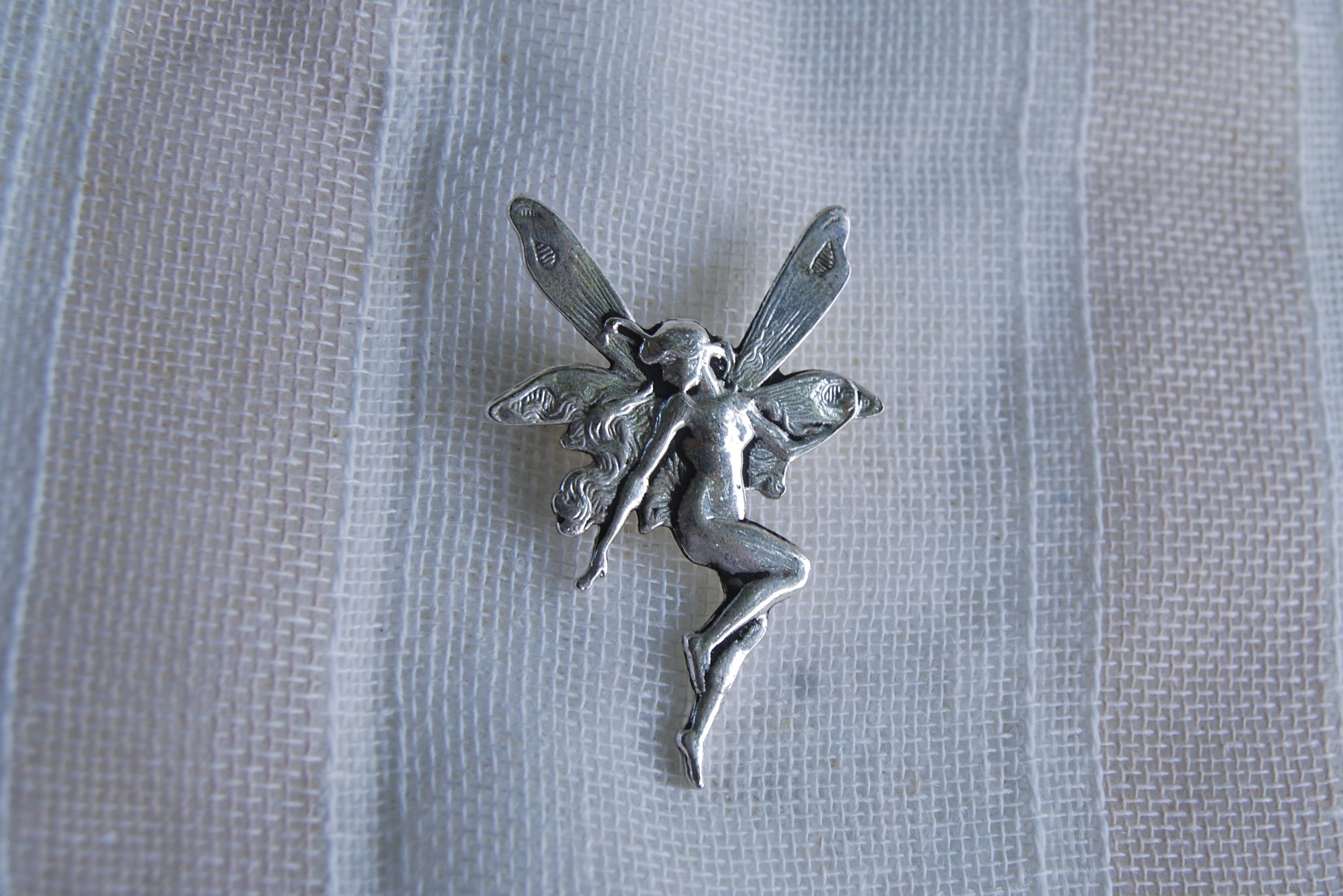 Fairy Art Nouveau French brooch. Flying figure, fairy, nature spirit ...