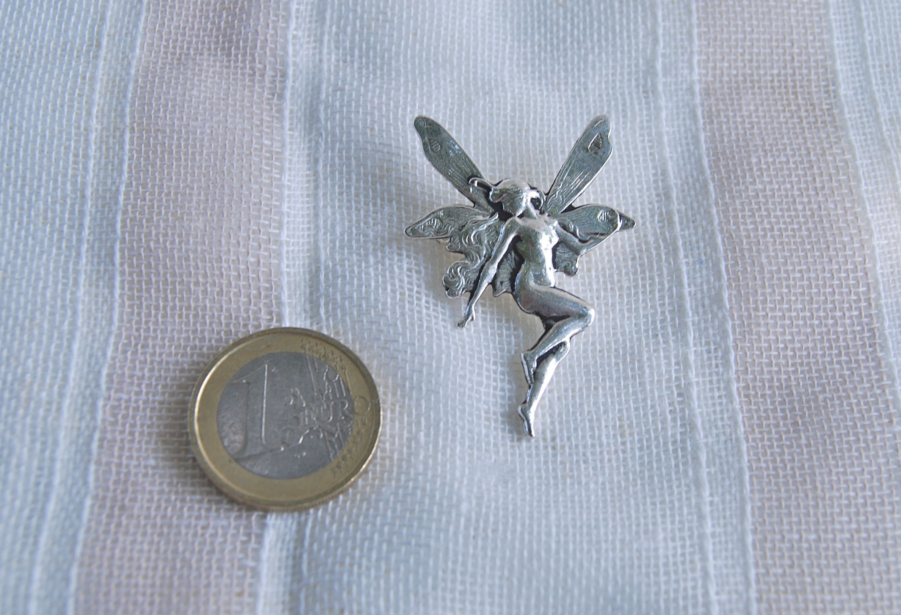 Fairy Art Nouveau French brooch. Flying figure, fairy, nature spirit ...