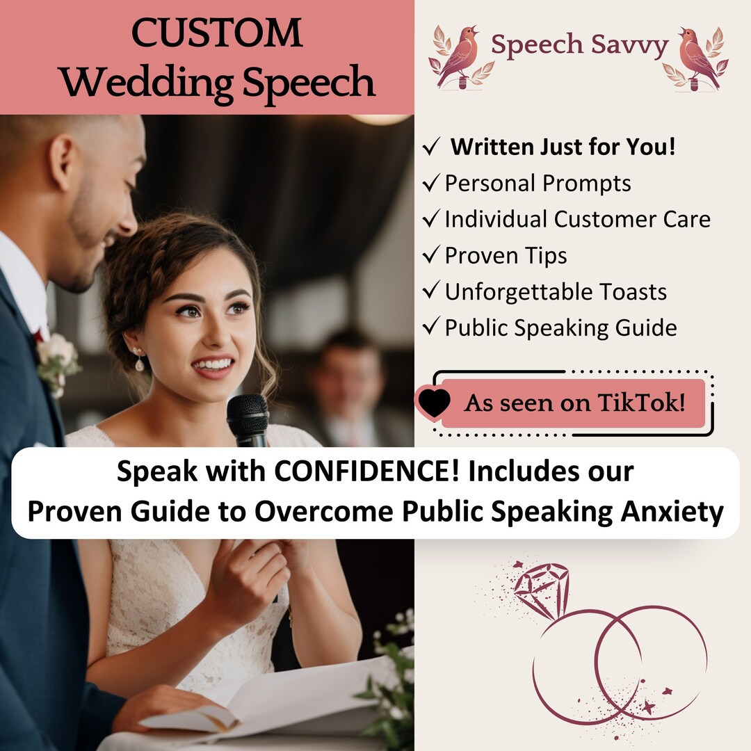 Expertly Crafted Custom Wedding Speech, Wedding Toast, Maid of Honor ...