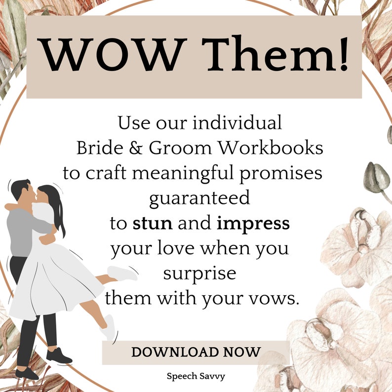 Bride + Groom Wedding Vows Workbook Bundle, Write Your Own Vows ...