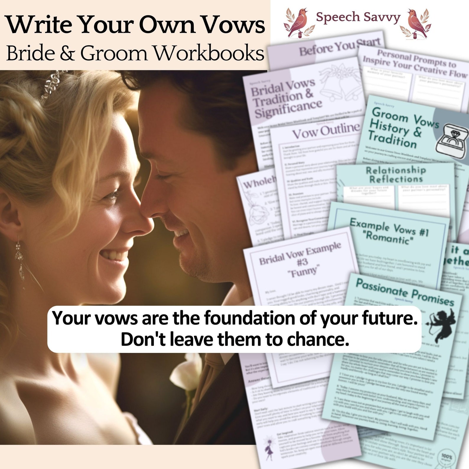 Bride + Groom Wedding Vows Workbook Bundle, Write Your Own Vows ...