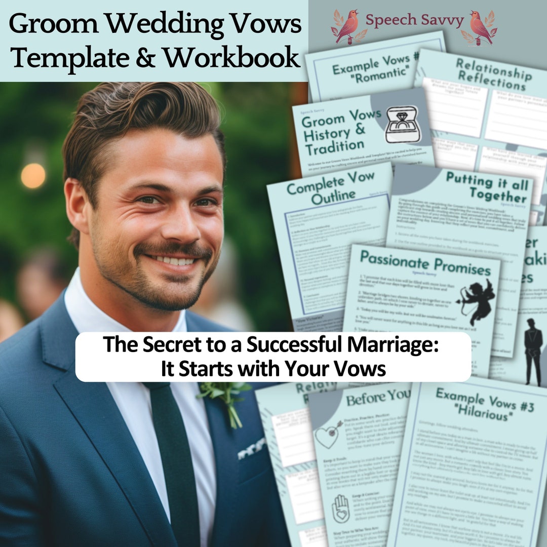 Go-to Groom Wedding Vows Workbook | Write Your Own Vows Guide ...