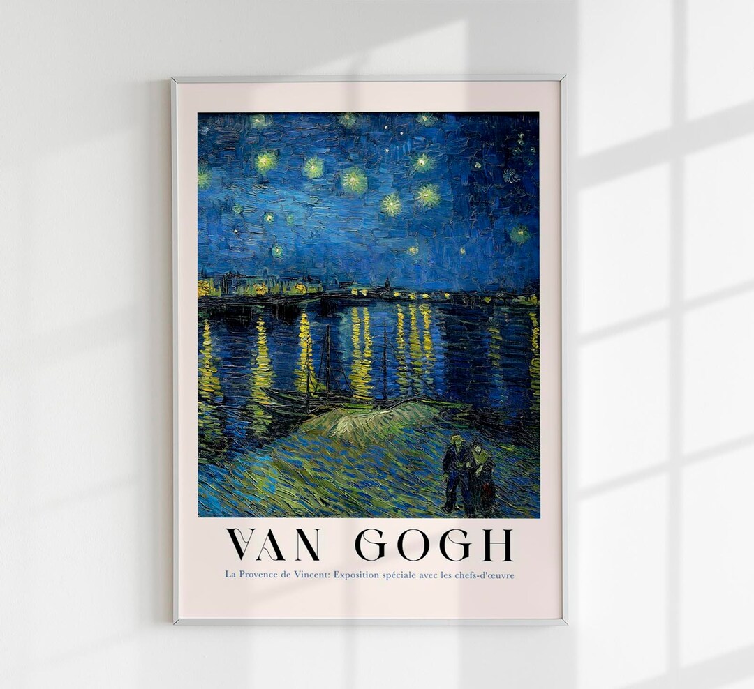 Van Gogh Starry Night Over the Rhone Exhibition Poster Art Print - Etsy