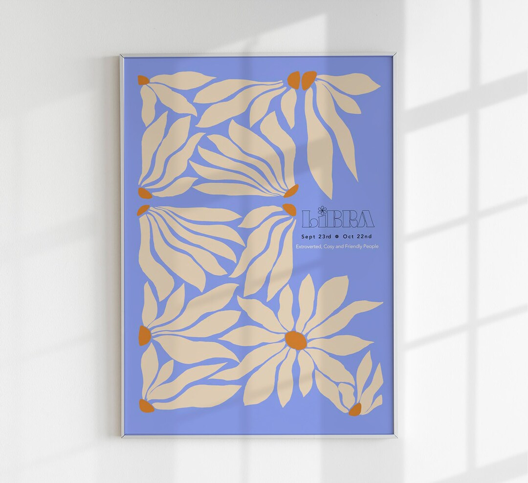 Libra Zodiac Sign Art Print for Living Room - Etsy