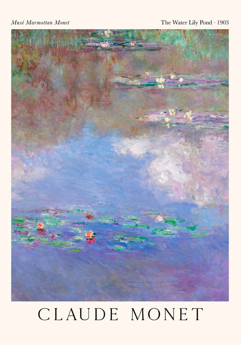 The Water Lily Pond by Claude Monet Exhibition Poster Art Print - Etsy