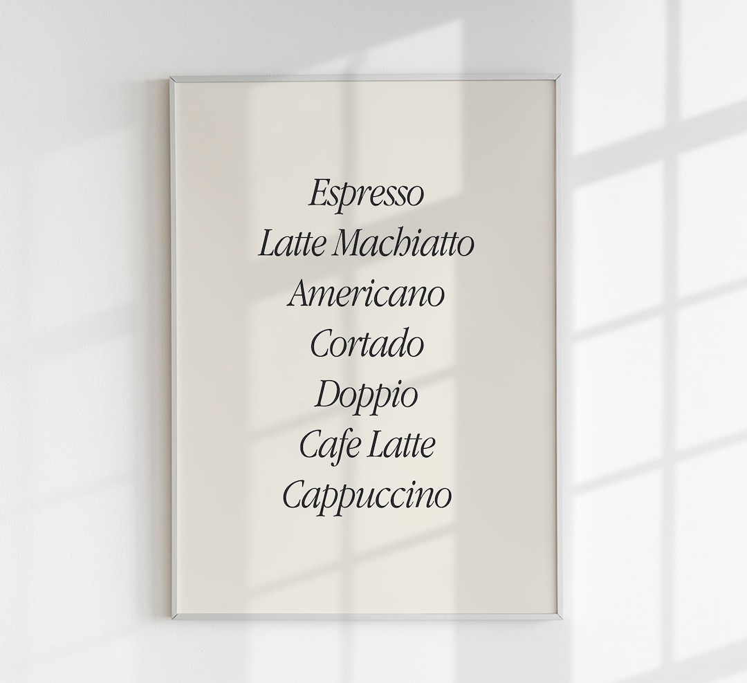 Coffee List Bege Art Print - Etsy