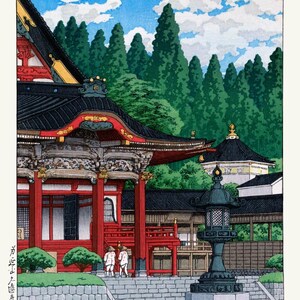 Red Temple by Kawase Hasui Japanese Print - Etsy