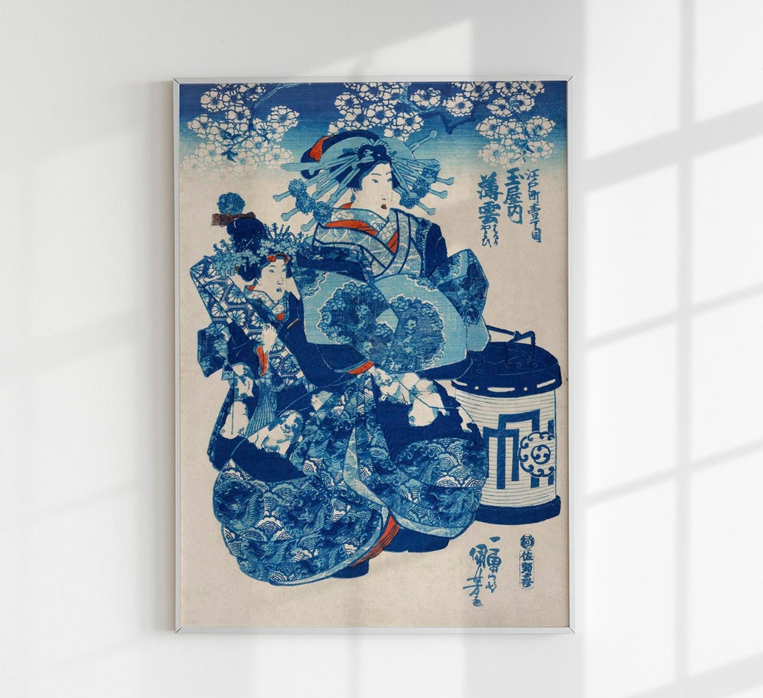 Blue Geisha by Kuniyoshi Japanese Print - Etsy