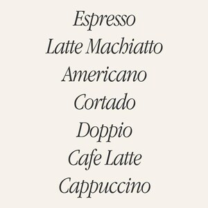 Coffee List Bege Art Print - Etsy