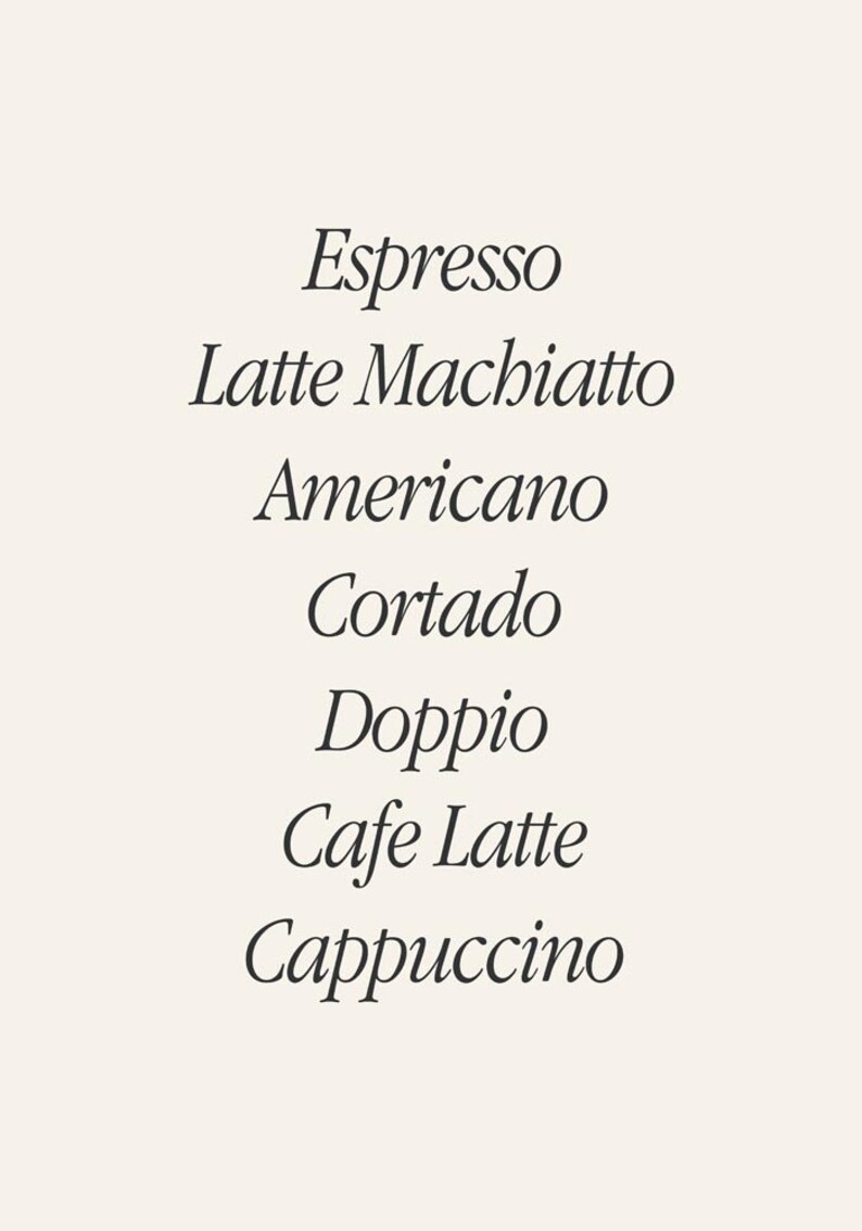 Coffee List Bege Art Print - Etsy