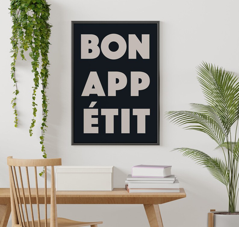 Bonn Appetit Dark Blue Art Print for Kitchen - Etsy